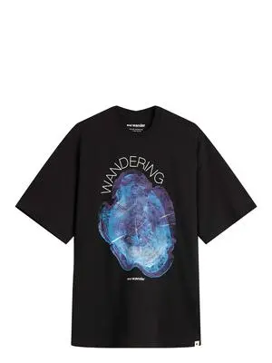 AND WANDER Wandering Printed T-shirt - Black