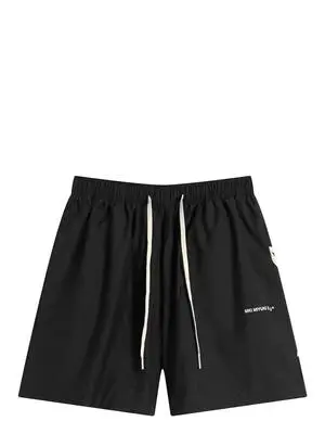 MKI MIYUKI ZOKU Washed Ink Flower Shorts - Black