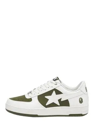 A BATHING APE Negative Bape Sta Sneakers White/olive