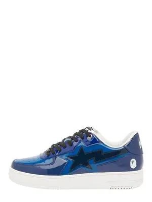 A BATHING APE Patent Bape Sta Icon Sneakers Navy