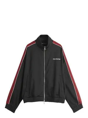 COLE BUXTON Contrast Tape Track Jacket - Black/red
