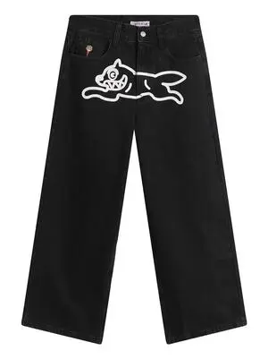 ICECREAM Running Dog Triple Scoop Wide Denim Jeans - Black
