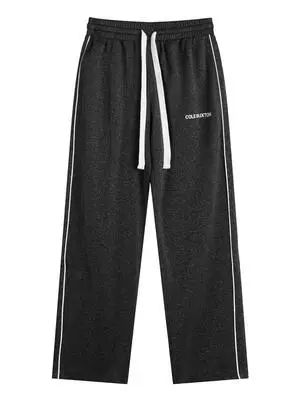 COLE BUXTON Glitter Piped Track Pant - Black