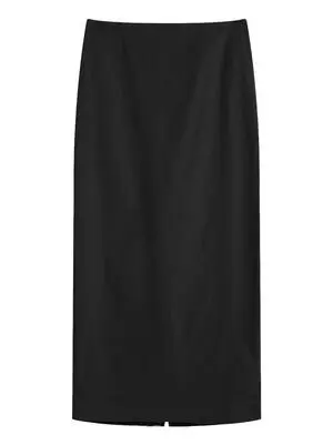 ST. AGNI Minimal Column Maxi Skirt - Black Olive