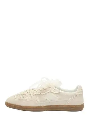 ALOHAS Leather Sneakers With Crochet Details - Crochet Cream