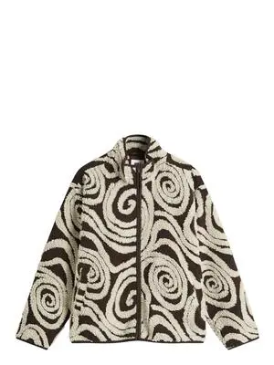 Obey Swirls Jacquard Zip Jacket - Brown Multi