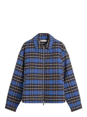 COLE BUXTON Flannel Overshirt - Blue/black