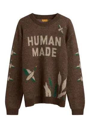 HUMAN MADE Graphic Knit Sweater - Brown