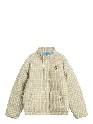 BILLIONAIRE BOYS CLUB Script Nylon Check Puffer Jacket - Brown Check