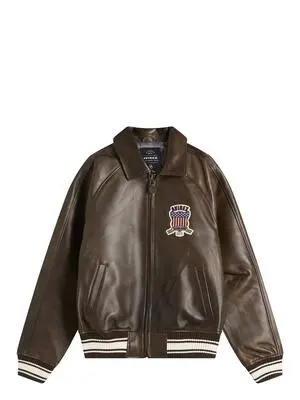 AVIREX Icon Leather Jacket - Vintage Brown