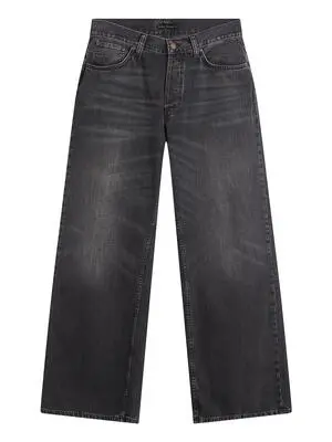 Nudie Jeans Loud Larry Wide Leg Jeans - Black Storm