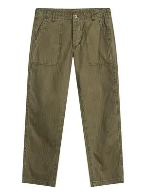 DUBBLEWARE Herringbone Fatigue Trousers - Olive