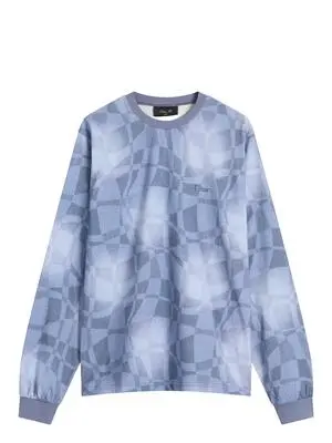 DIME Abstract Long Sleeve T-shirt - Static Blue