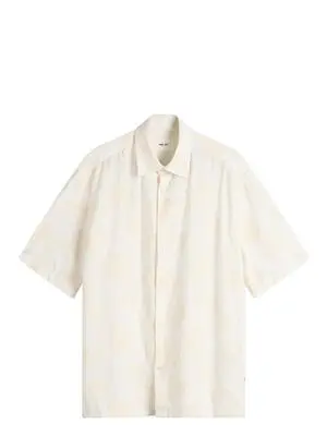 Nn07 Freddy Jacquard Shell Short Sleeve Shirt - Ivory