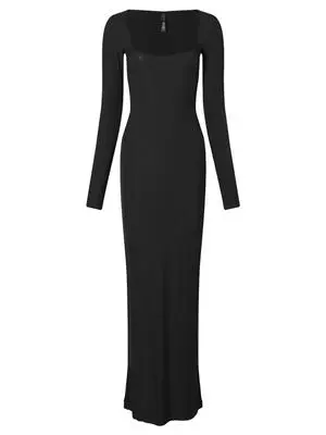 SKIMS Soft Lounge Long Sleeve Maxi Dress - Onyx