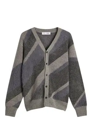 Toga Regimental Knit Cardigan - Grey