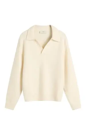 DUNST Open Collar Knit Jumper - Ivory