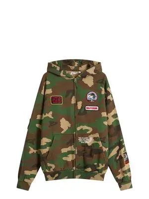 BUTTER GOODS X Peanuts Patches Zip Hoodie - Washed Camo