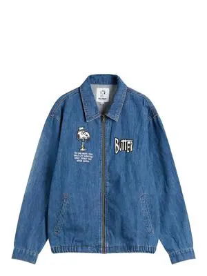 BUTTER GOODS X Peanuts Spike Denim Jacket - Distressed Indigo