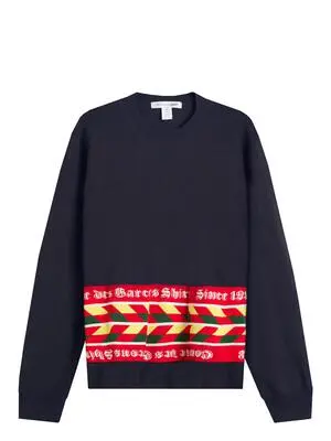 Comme Des Garçons Football Scarf Knit - Navy