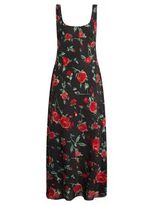Rixo Bondi Rose Printed Midi Dress - Claudia Rose Black