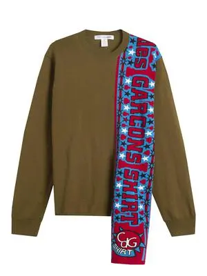 Comme Des Garçons Football Scarf Knit - Khaki