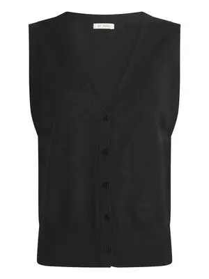 ST. AGNI Merino Wool Oupa Vest - Black