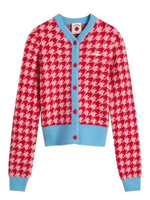 ICECREAM Houndstooth Knit Cardigan - Pink
