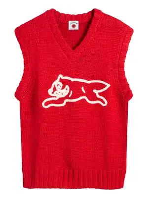 ICECREAM Running Dog Knit Vest - Red