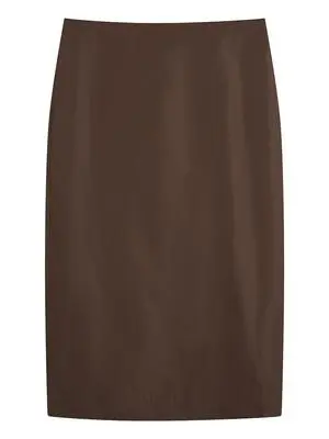 ST. AGNI Paper Taffeta Column Midi Skirt - Mocha