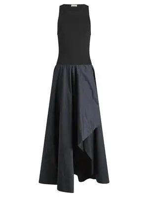 ST. AGNI Knit Bodice Asymmetrical Dress - Black