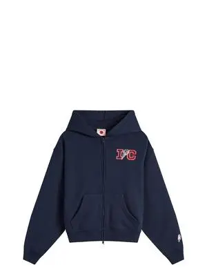 ICECREAM Cone Cropped Zip Hoodie - Navy