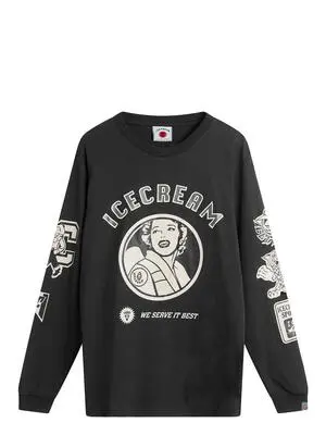 ICECREAM Multi Graphic Longsleeve T-shirt - Black