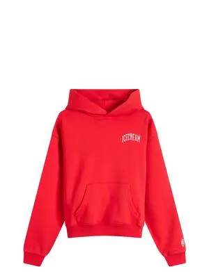 ICECREAM College Cropped Popover Hoodie - Red