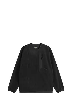 MANASTASH Grid Fleece Crewneck Sweatshirt - Black