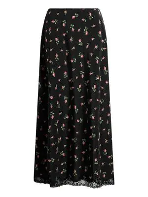 Rixo Stassie Midi Skirt - Sienna Bud Black