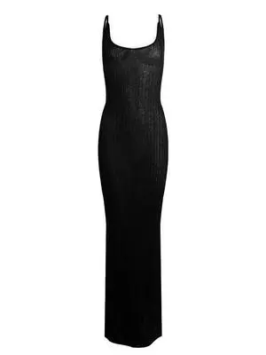 SKIMS Sheer Knit Midi Dress - Onyx