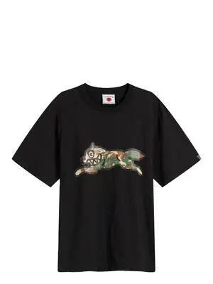 ICECREAM Woodland Camo Running Dog T-shirt - Black