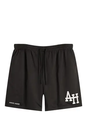 ANNIE HOOD Mesh Shorts - Black