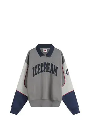 ICECREAM Collared Warm-up Sweatshirt - Grey