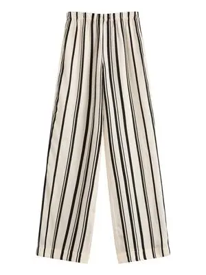 ANINE BING Elain Stripe Trousers - Ivory/black Monogram Stripe