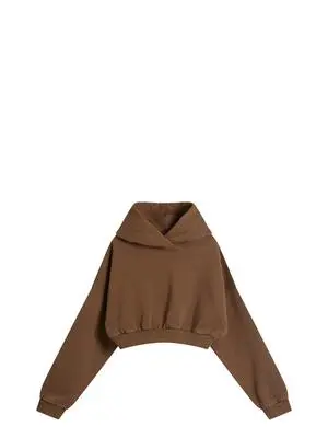 ENTIRE STUDIOS Cropped Heavy Hoodie - Brunette