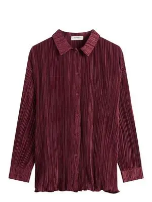 4TH & RECKLESS Plisse Shirt - Burgundy