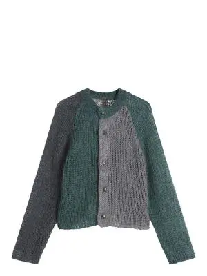 BEAMS Mohair Crazy Cardigan - Charcoal Grey