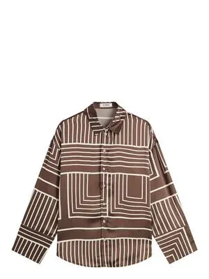 4TH & RECKLESS Amira Printed Shirt - Chocolate