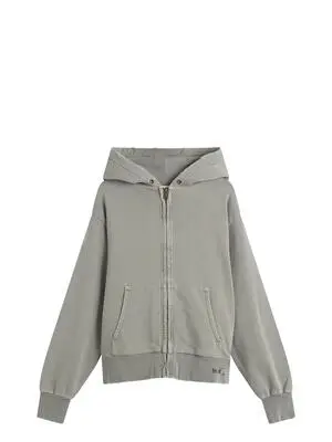 MAISON MARGIELA Vintage Wash Zip Hoodie - Vintage Grey/off White