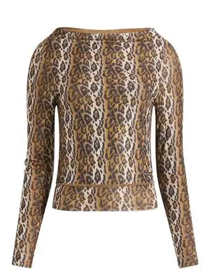 HOUSE OF SUNNY Leopard Layered Long Sleeve Top