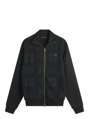 Fred Perry Tartan Track Jacket - Black