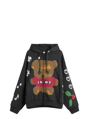 SKIMS X Cactus Plant Flea Market Hoodie - Onyx Teddy Bear Print