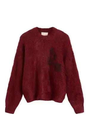 Isabel Marant Mirella Fluffy Logo Knit - Deep Red